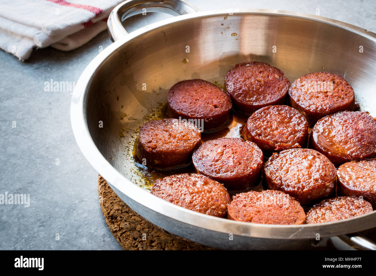 Turkish Sausage Sucuk in Frying Pan. Fast Food Stock Photo - Alamy