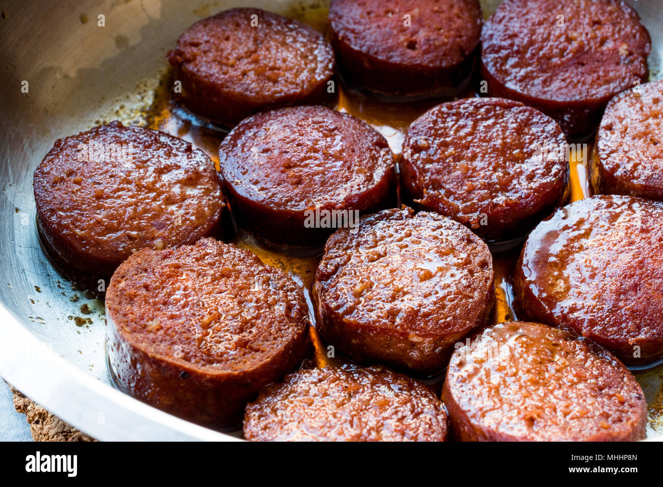 Turkish Sausage Sucuk in Frying Pan. Fast Food Stock Photo - Alamy