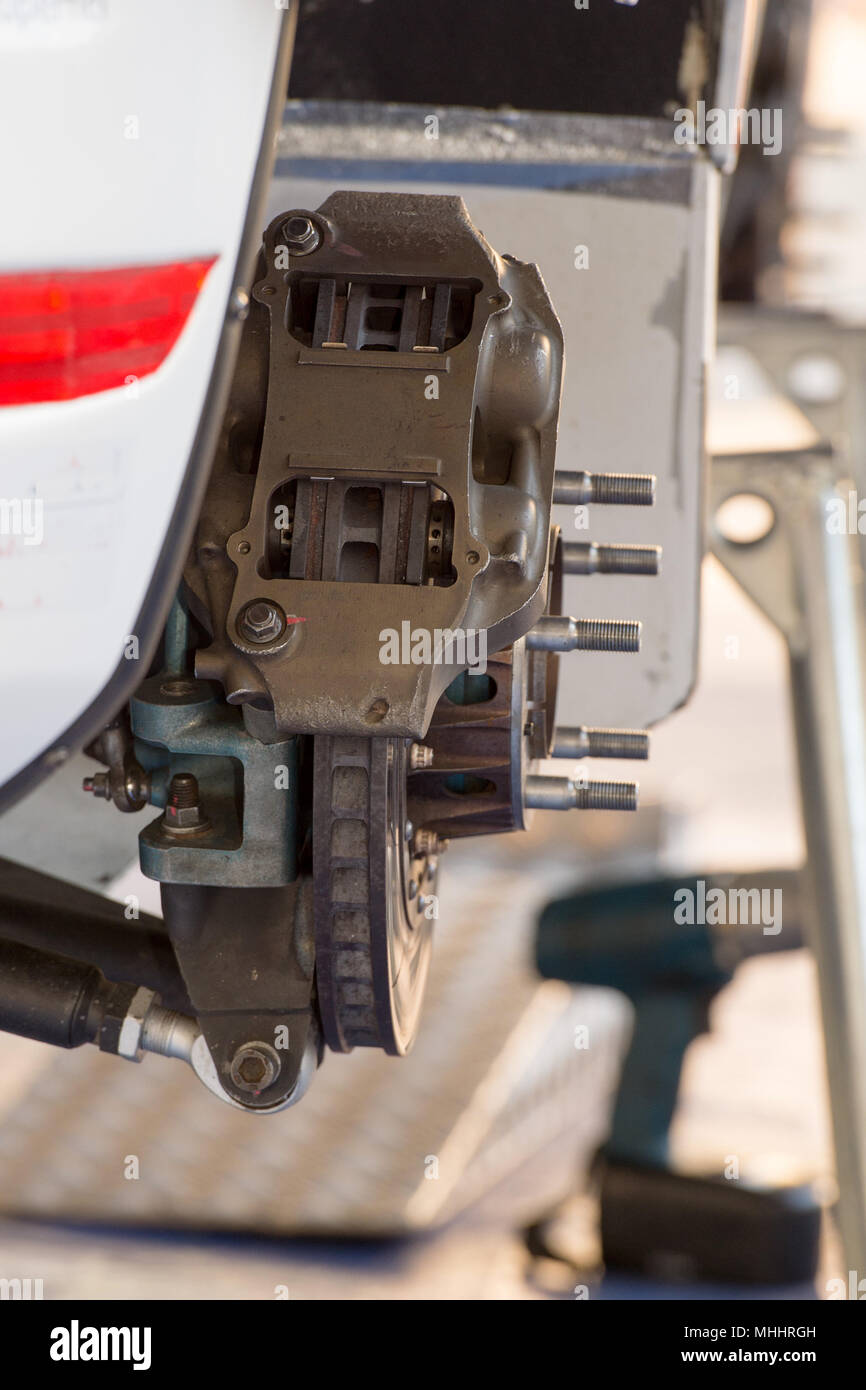 Rally race car brake system detail close up Stock Photo - Alamy