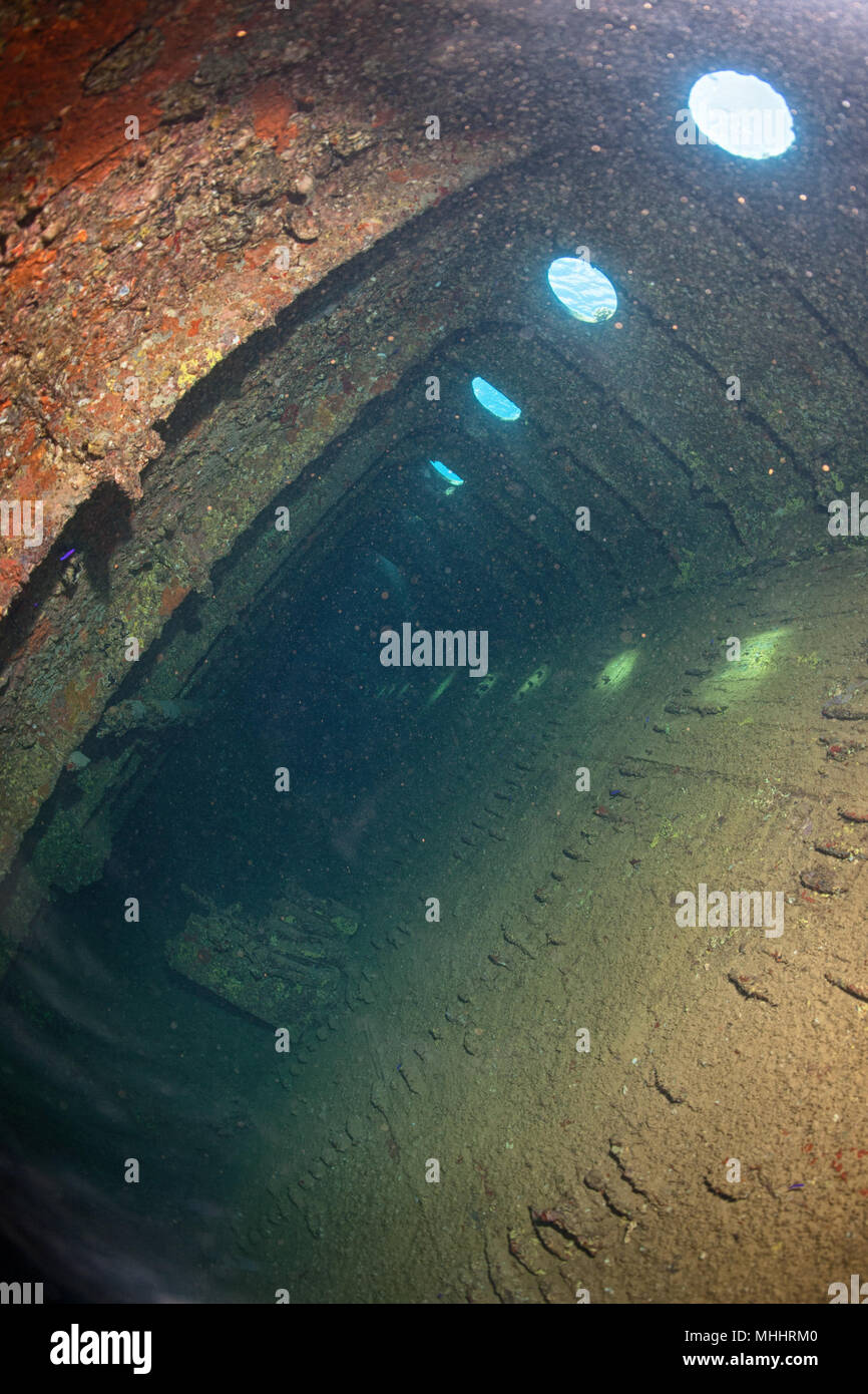 A view inside umbria ship wreck in Sudan red sea Stock Photo - Alamy