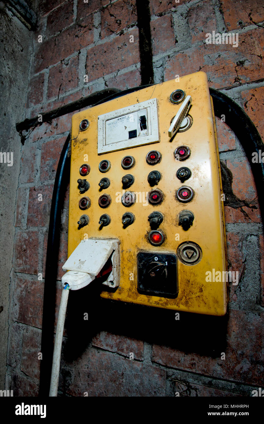 An old electric power connector inside a farm Stock Photo - Alamy