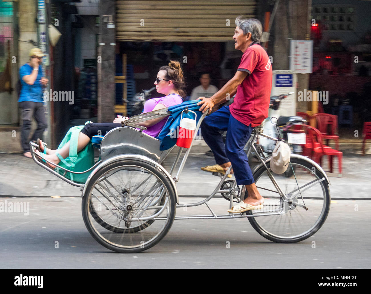 Foreigner riding rickshaw hi-res stock photography and images - Alamy
