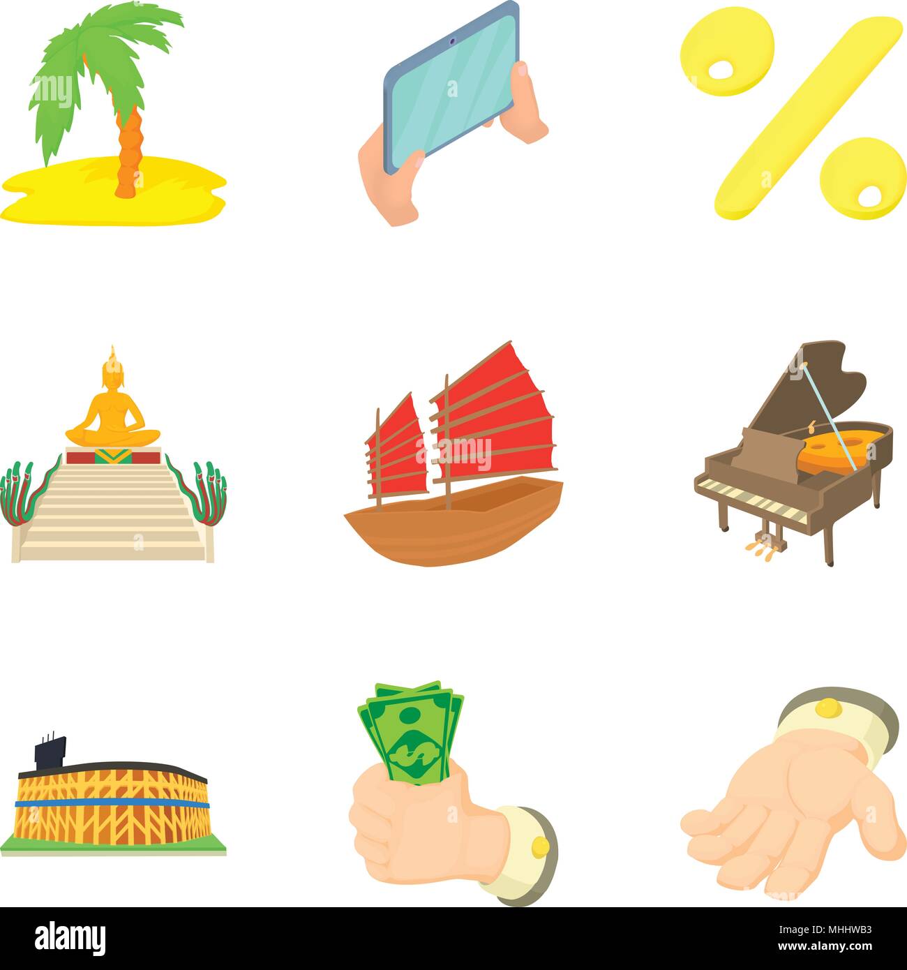 Cash opportunity icons set, cartoon style Stock Vector Image & Art - Alamy