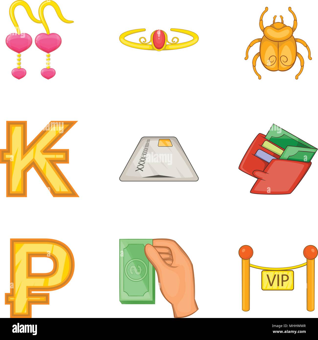 Easy money icons set, cartoon style Stock Vector Image & Art - Alamy