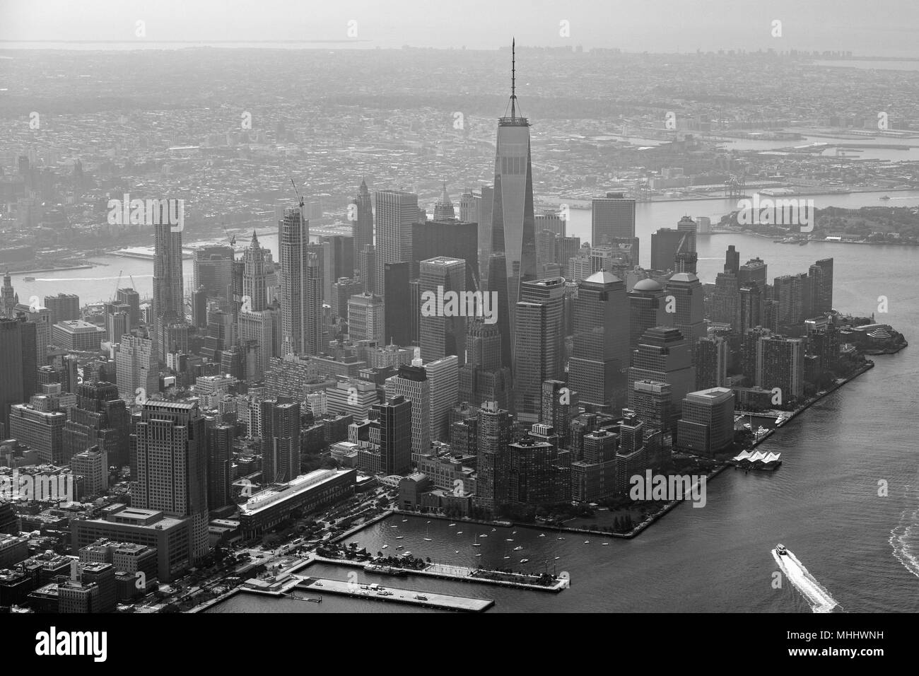 manhattan aerial view from helicopter Stock Photo - Alamy