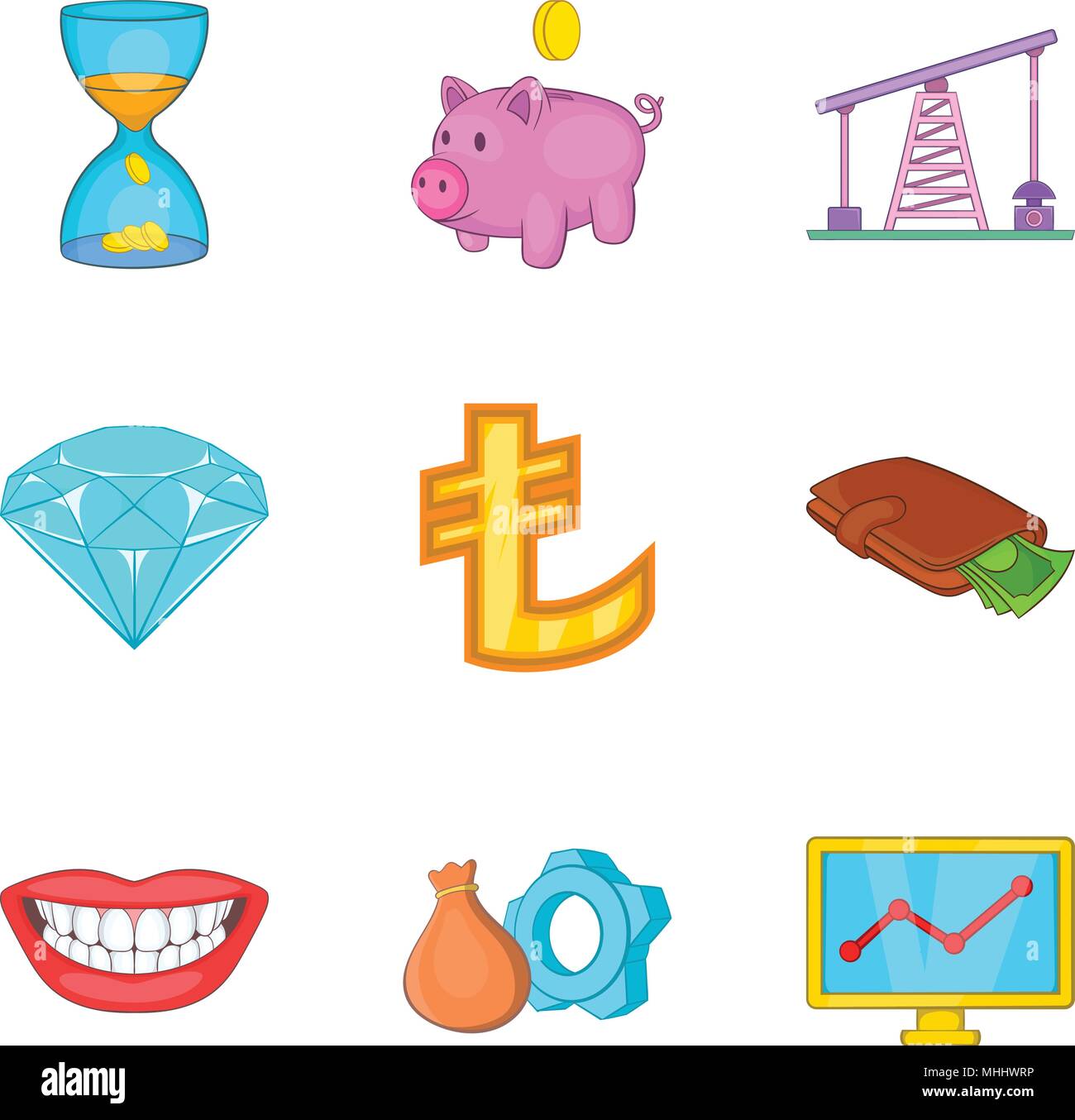 Cheap money icons set, cartoon style Stock Vector Image & Art - Alamy