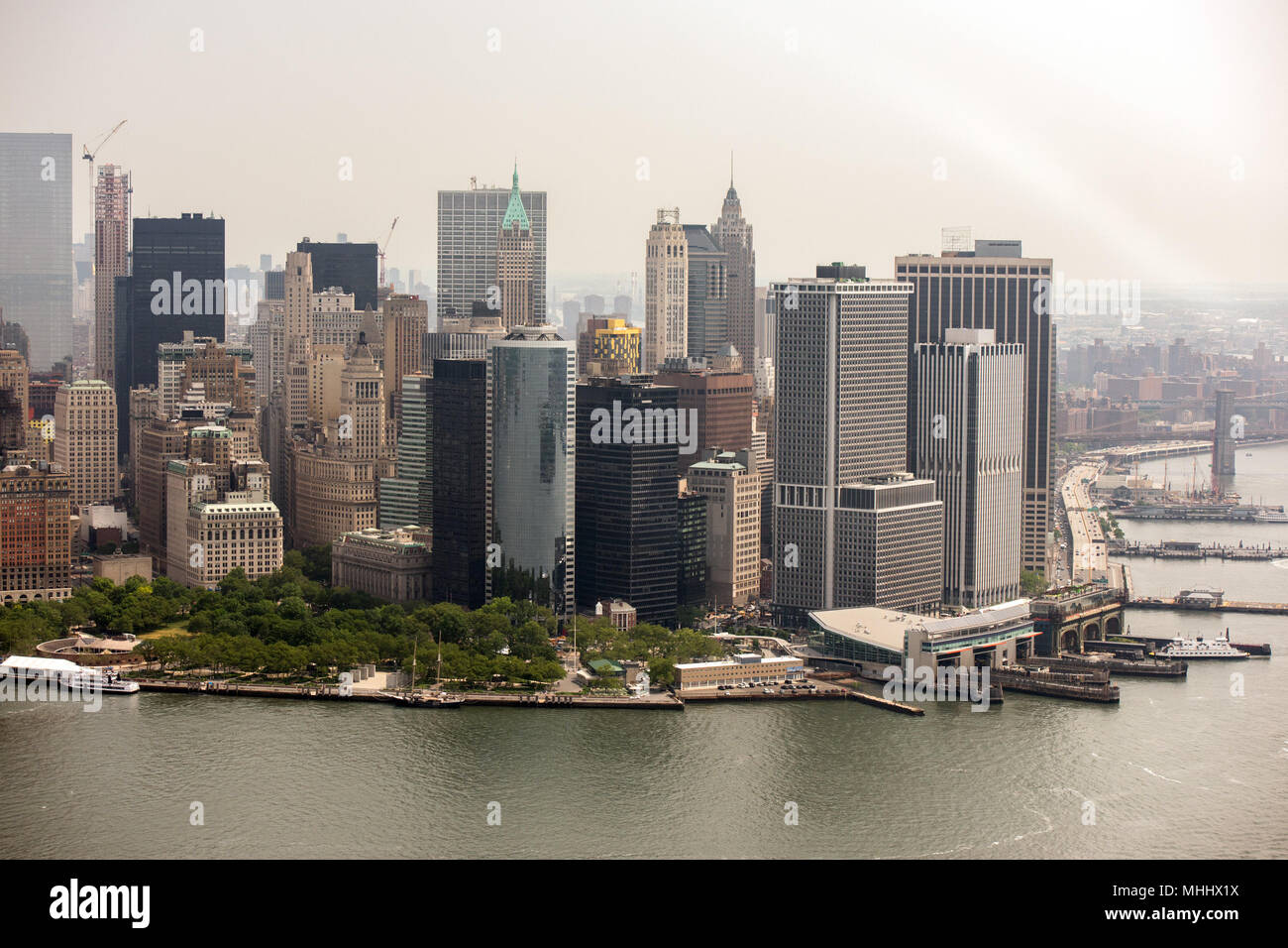manhattan aerial view from helicopter Stock Photo - Alamy