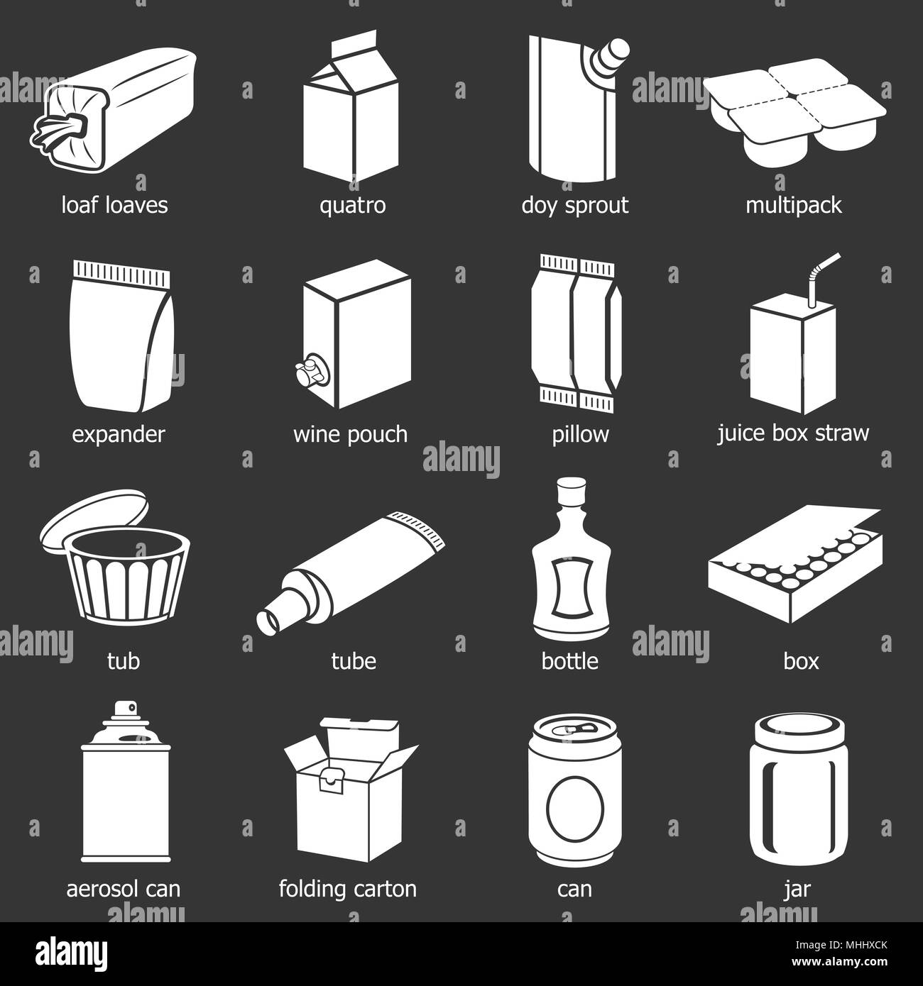 Package types icons set grey vector Stock Vector Image & Art - Alamy