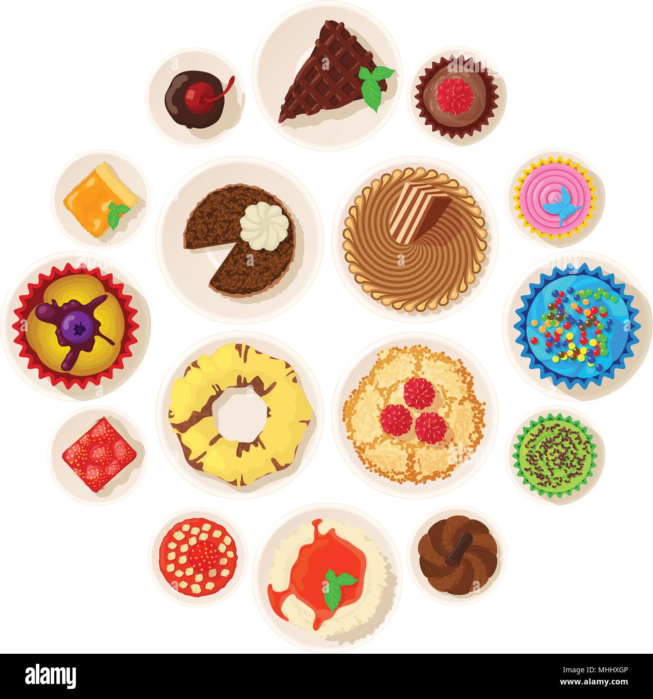 Cake Top View Vector