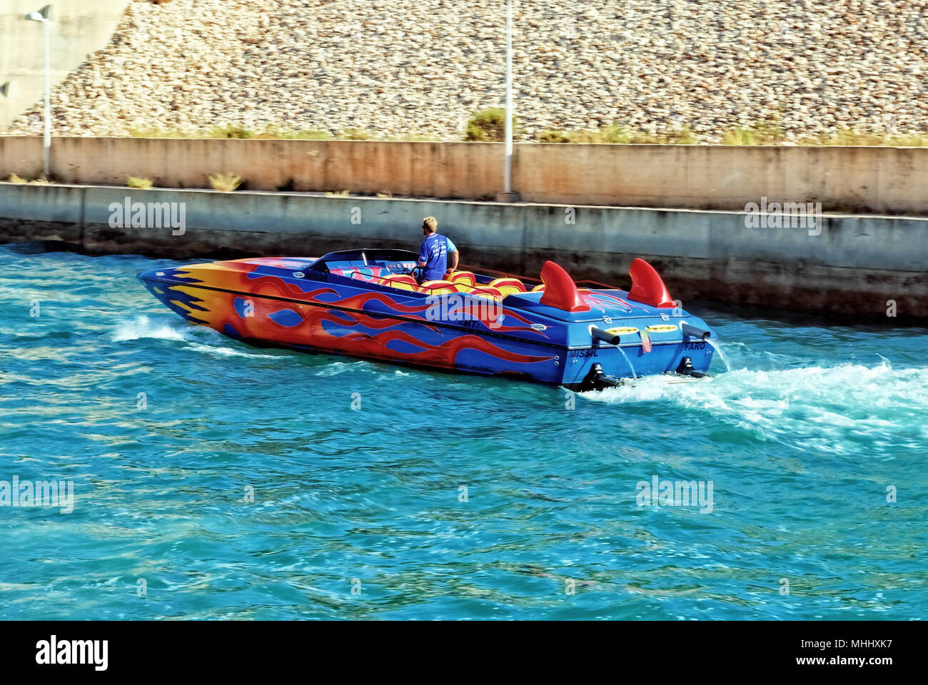 Blue speedboat hi-res stock photography and images - Alamy