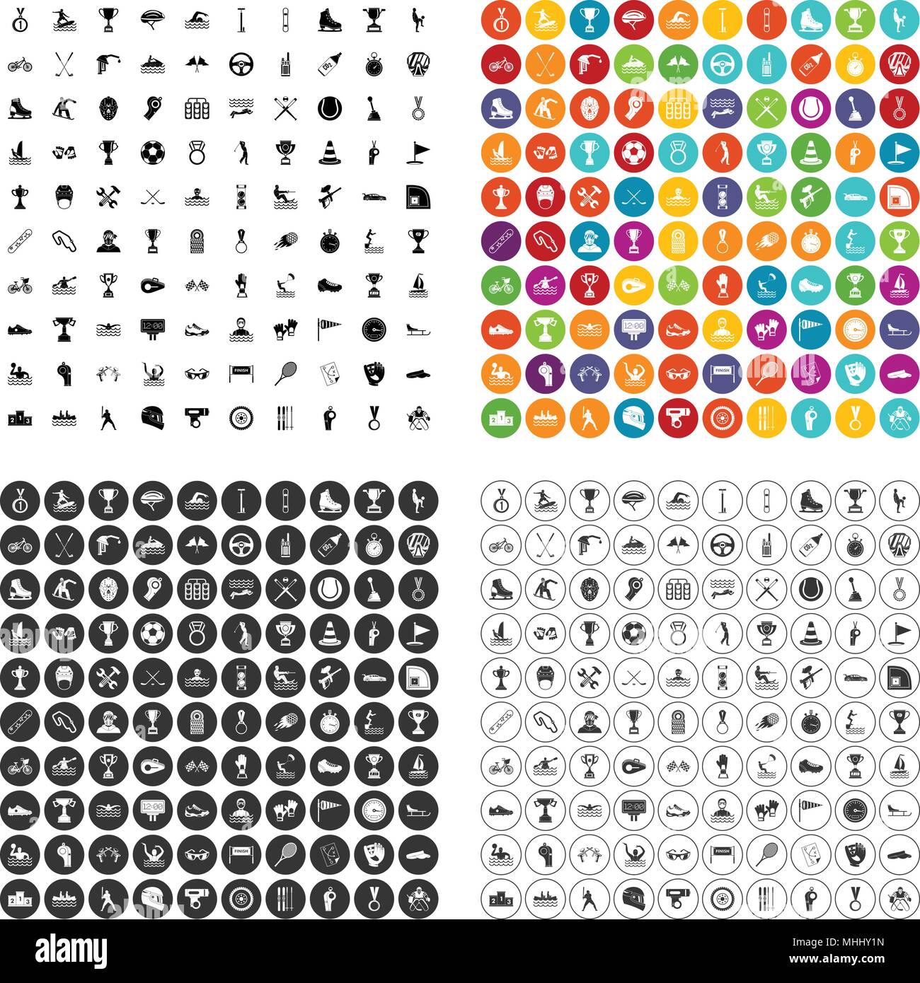 100 champion icons set vector variant Stock Vector Image & Art - Alamy