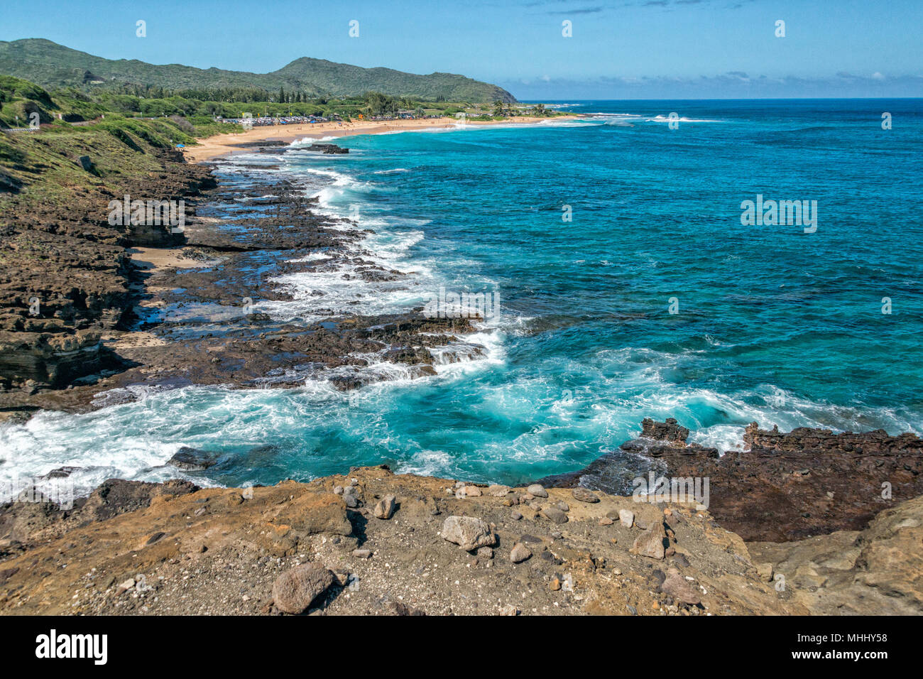 oahu east coast landscape panorama Stock Photo - Alamy