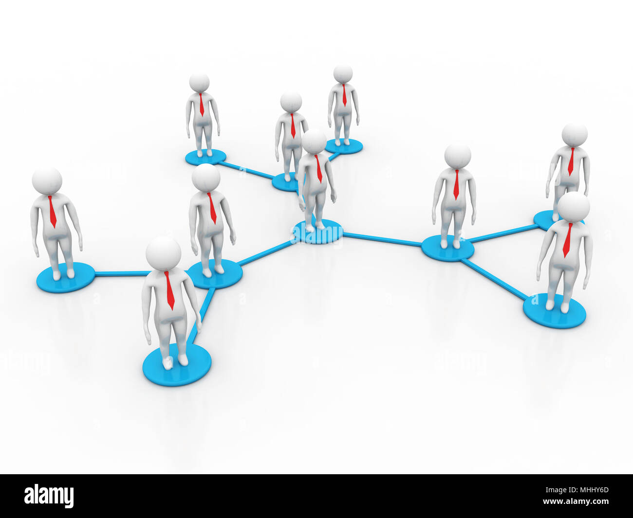 3d rendering business network concept, social networking concept Stock ...
