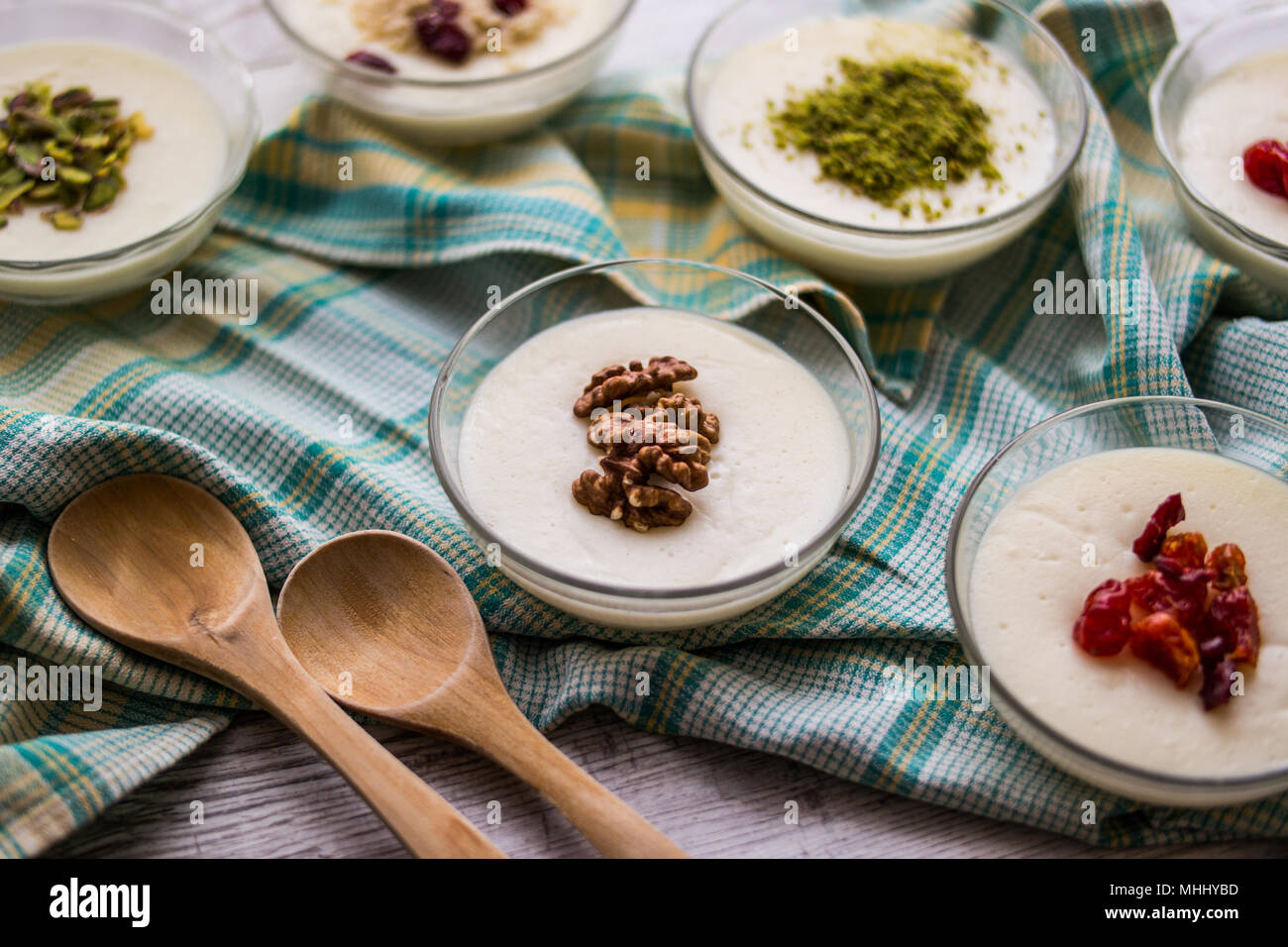 Muhallebi is a Turkish Creamy Pudding Stock Photo - Alamy