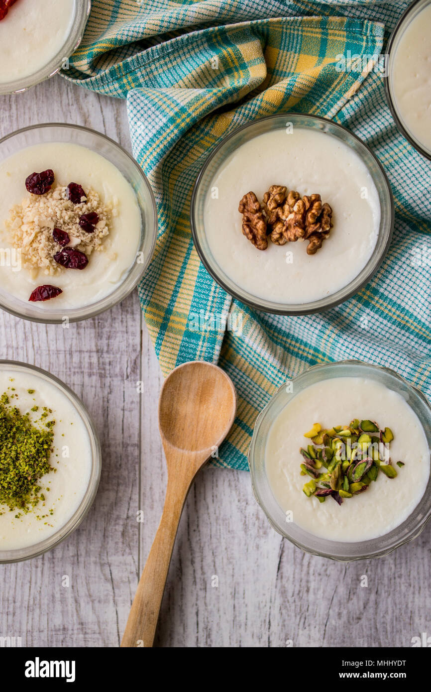 Muhallebi is a Turkish Creamy Pudding Stock Photo - Alamy
