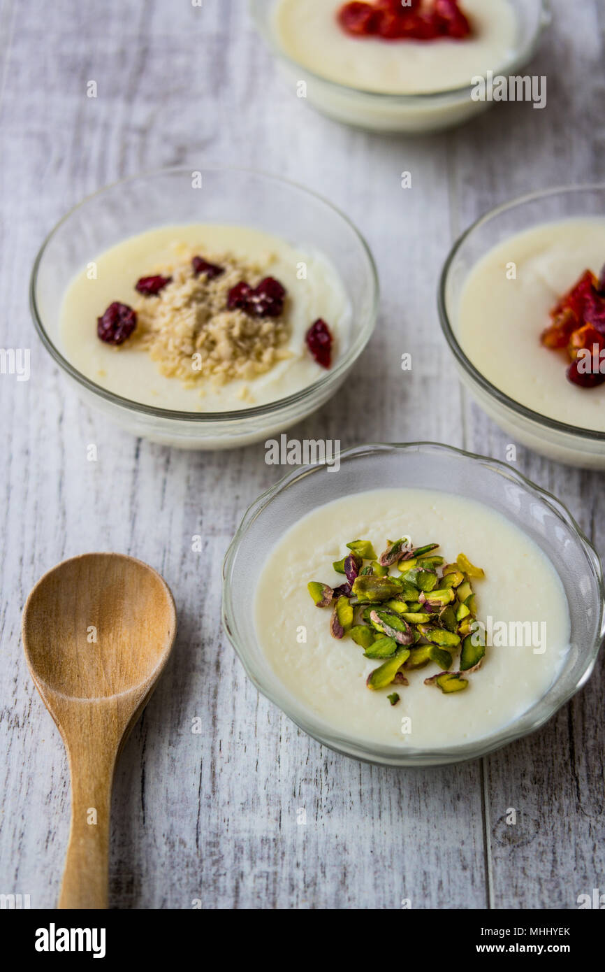 Muhallebi is a Turkish Creamy Pudding Stock Photo - Alamy