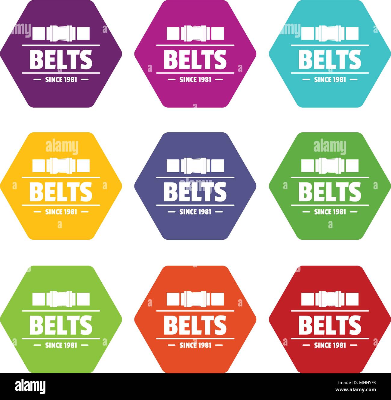 Belt icons set 9 vector Stock Vector Image & Art - Alamy