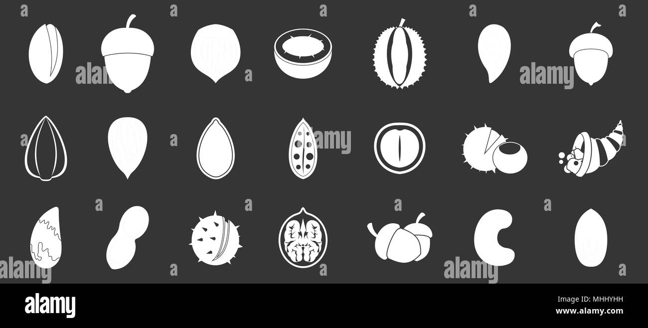 Nuts icon set grey vector Stock Vector Image & Art - Alamy