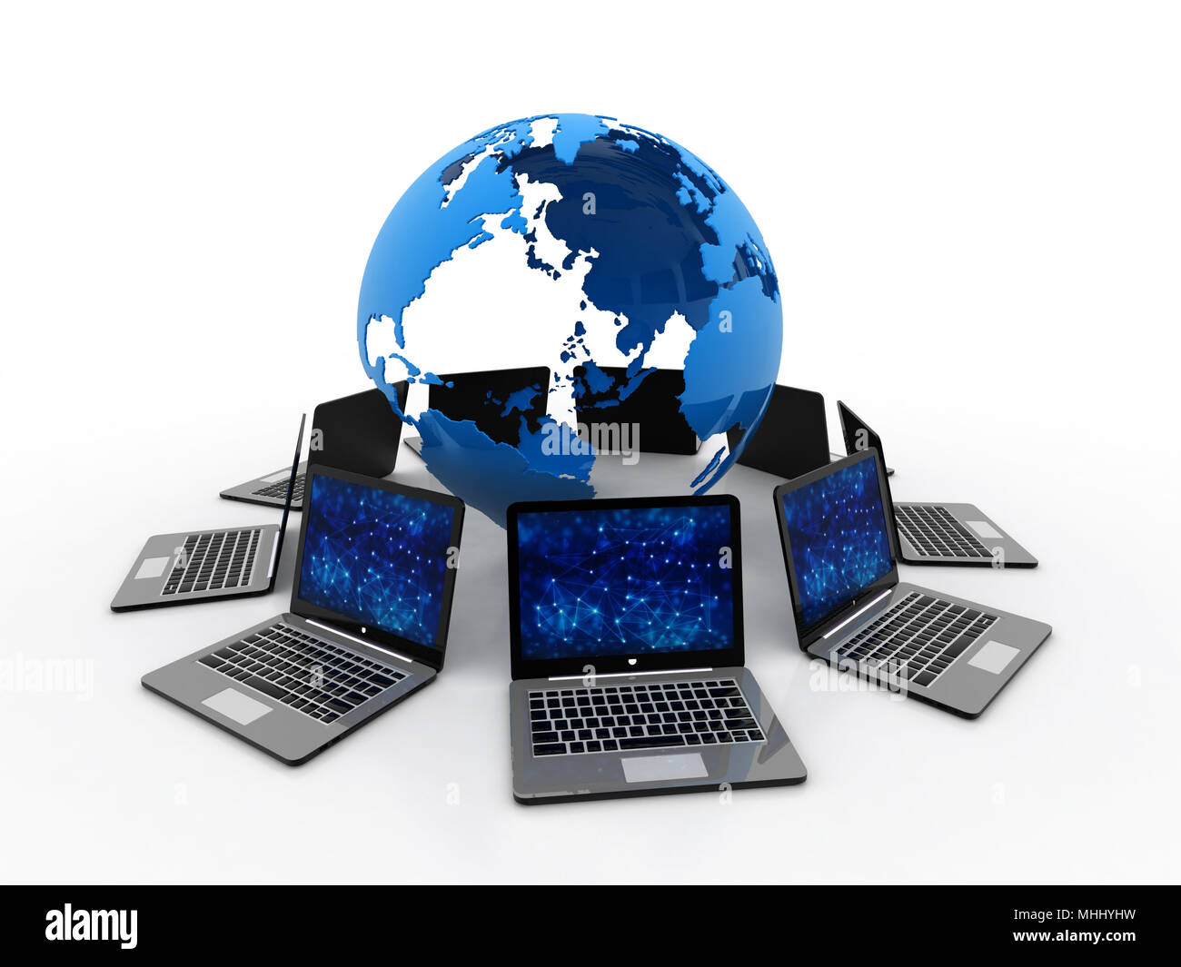 3d rendering Computer network, Global Internet Concept Stock Photo - Alamy