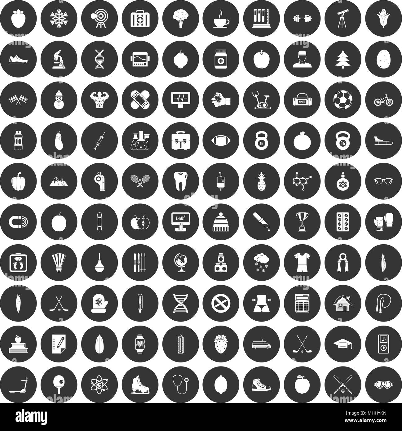 100 well person icons set black circle Stock Vector Image & Art - Alamy