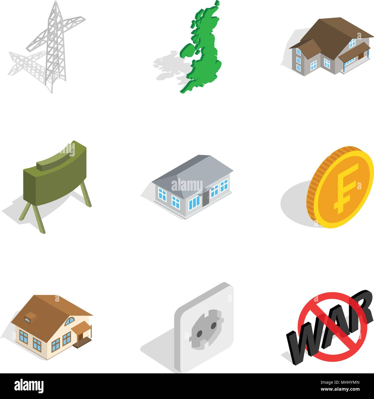Monetary supply icons set, isometric style Stock Vector Image & Art - Alamy