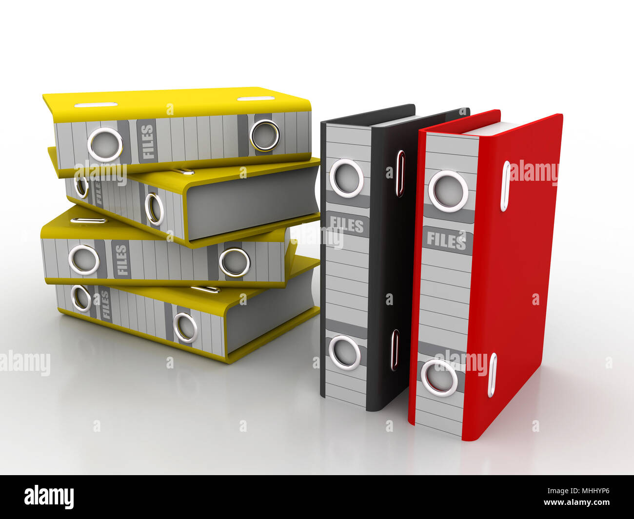 3d illustration of archive folders stack in white background Stock ...