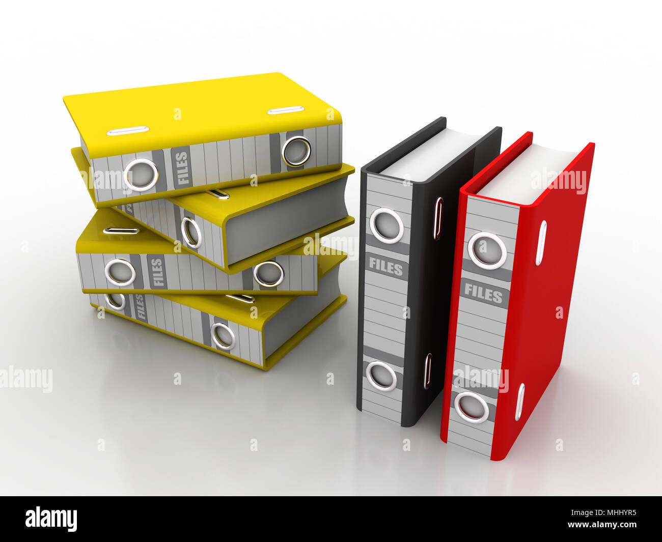 3d illustration of archive folders stack in white background Stock ...
