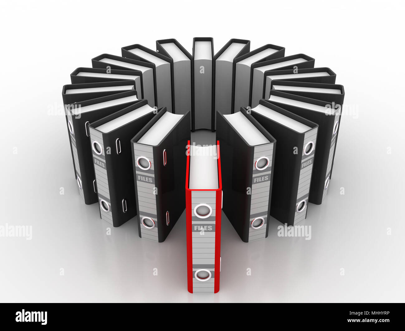 3d illustration of archive folders stack in white background Stock ...