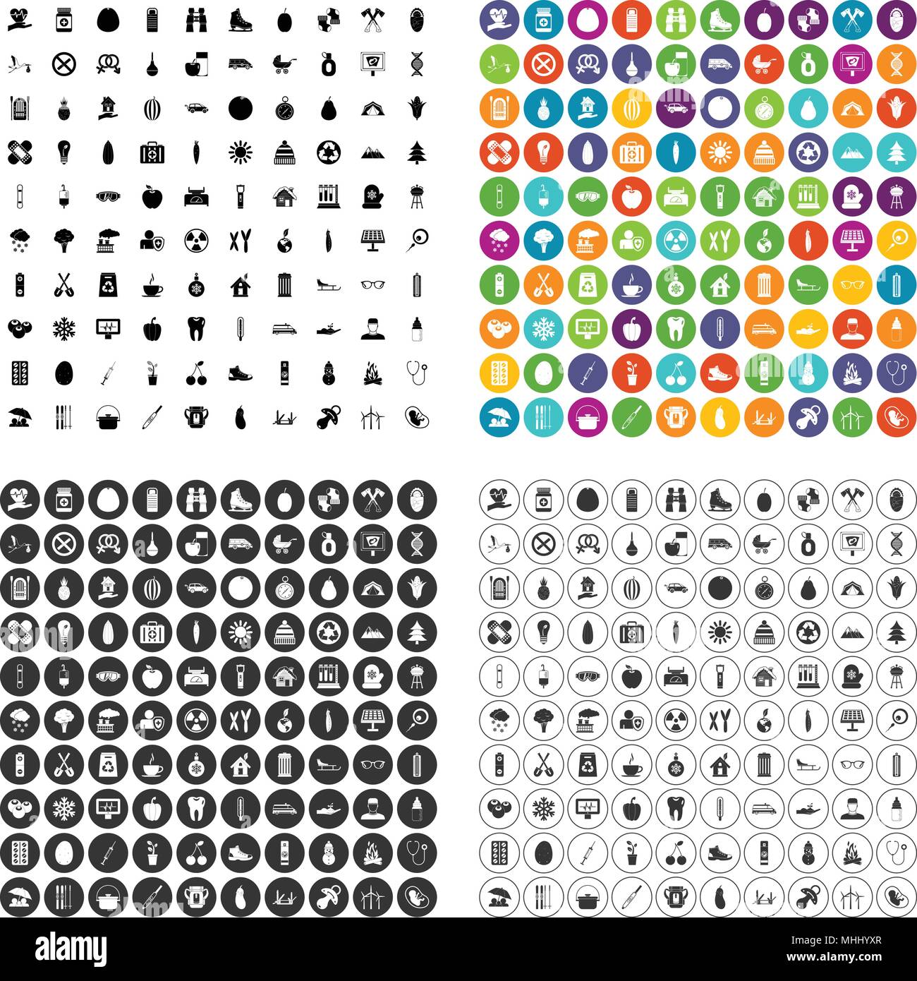 100 child health icons set vector variant Stock Vector Image & Art - Alamy