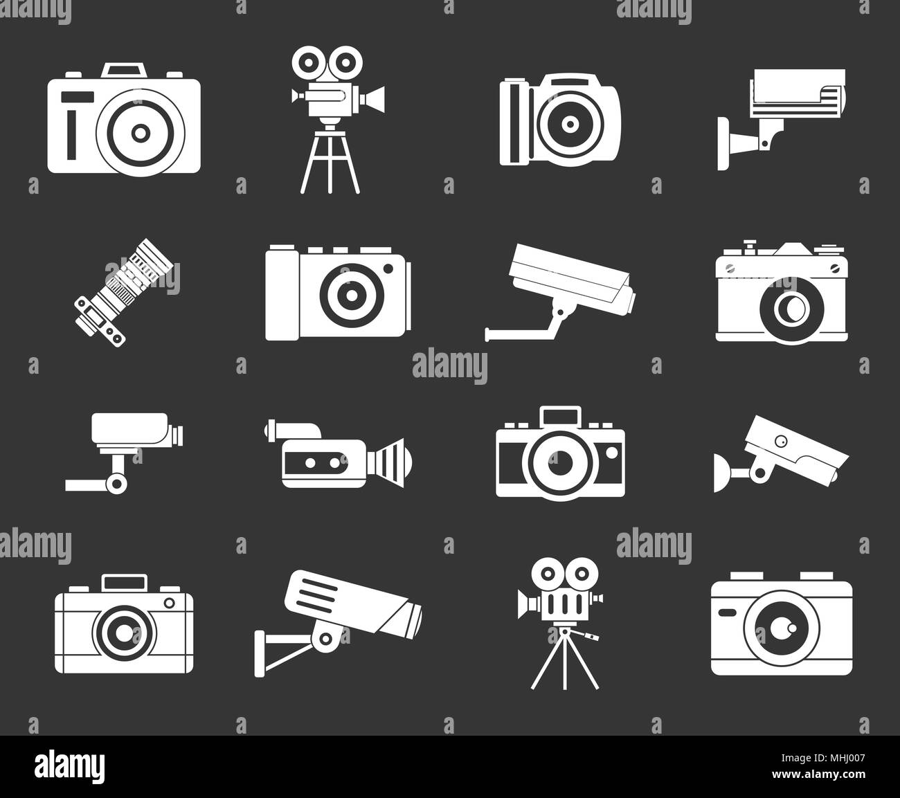 Camera icon set grey vector Stock Vector Image & Art - Alamy