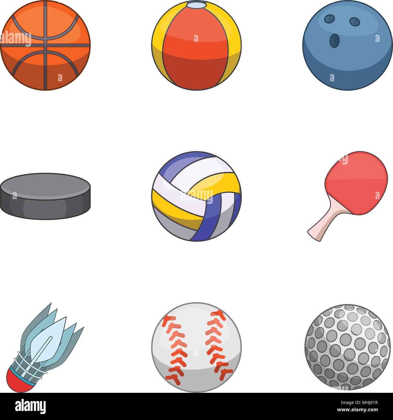 Ball icons set, cartoon style Stock Vector Image & Art - Alamy