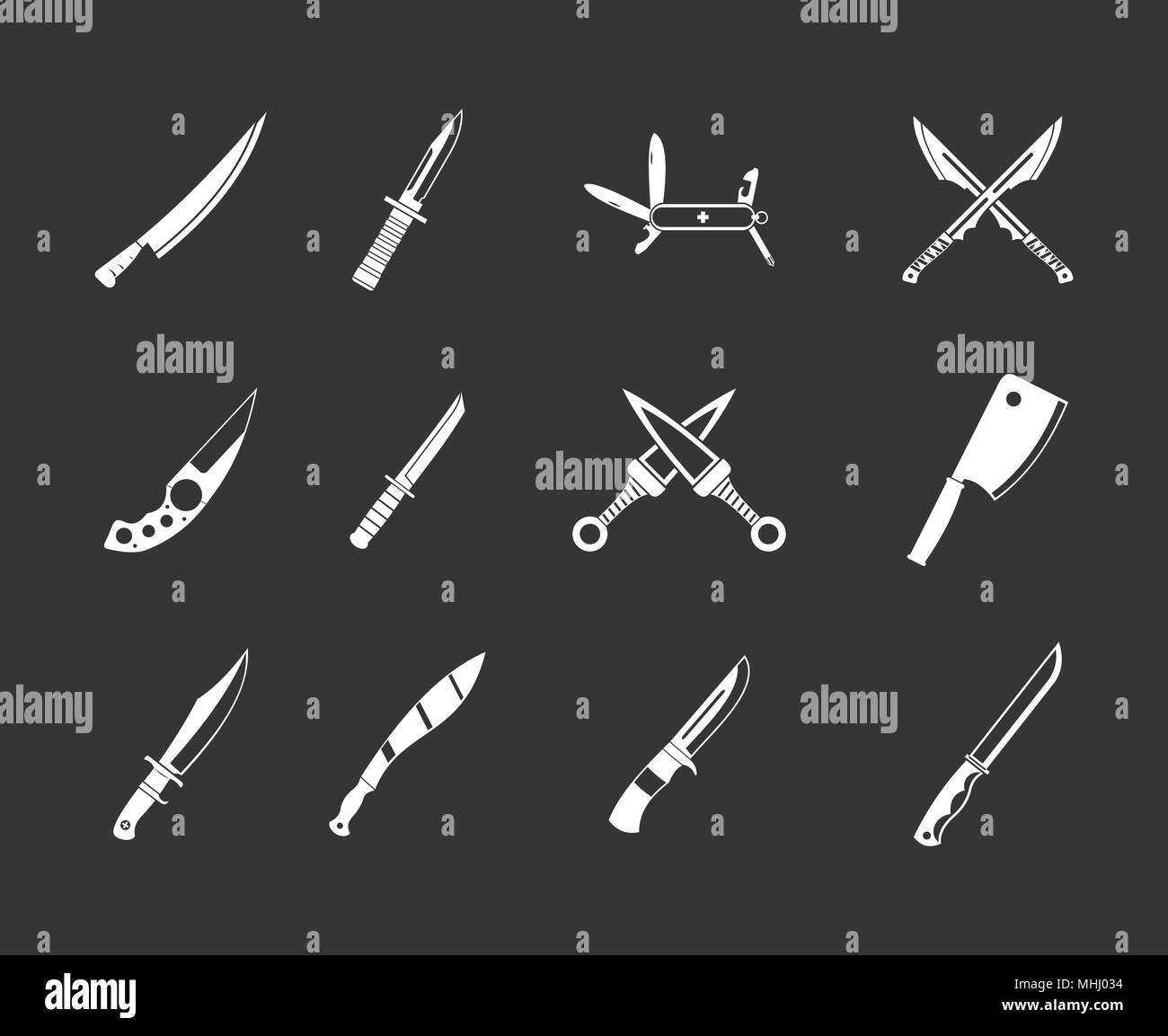 Knife icon set grey vector Stock Vector Image & Art - Alamy