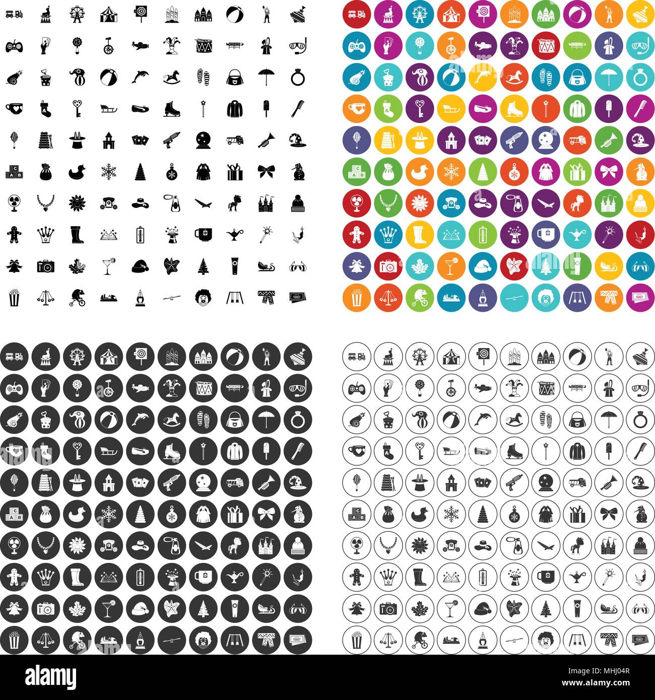 100 children icons set vector variant Stock Vector Image & Art - Alamy