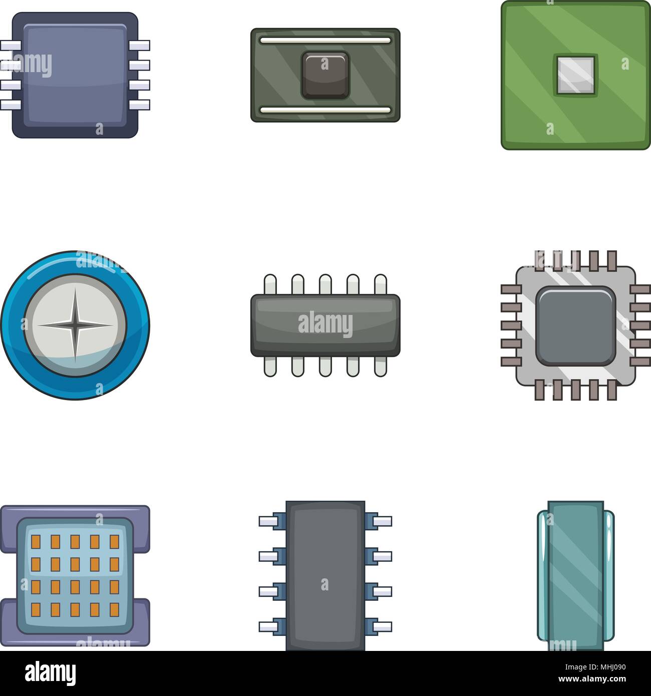 Microchip icons set, cartoon style Stock Vector Image & Art - Alamy