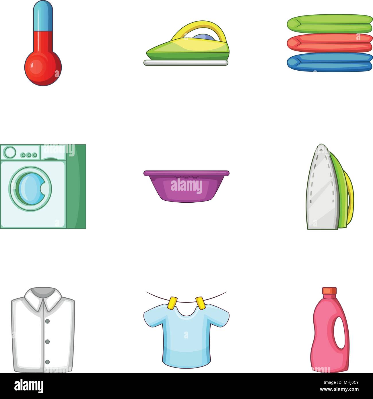 Laundry icons set cartoon Stock Vector Images - Alamy
