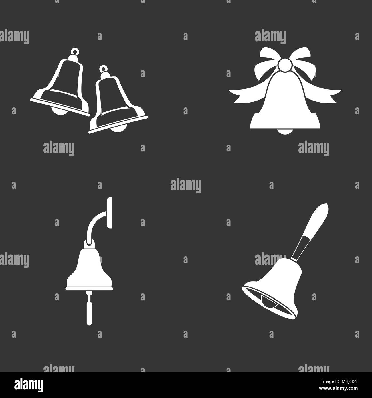 Bell icon set grey vector Stock Vector Image & Art - Alamy
