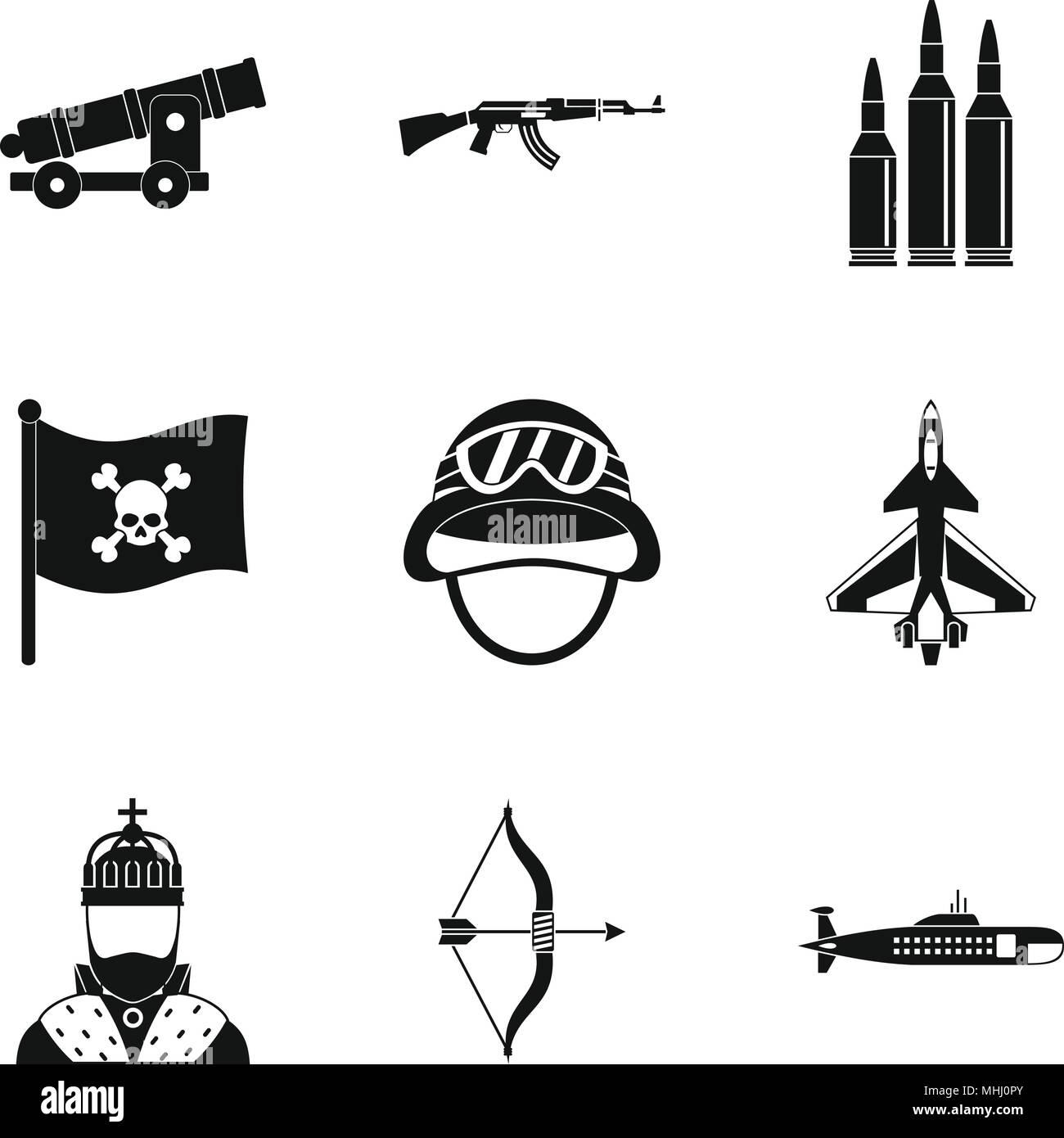 Type of weapon icons set, simple style Stock Vector Image & Art - Alamy