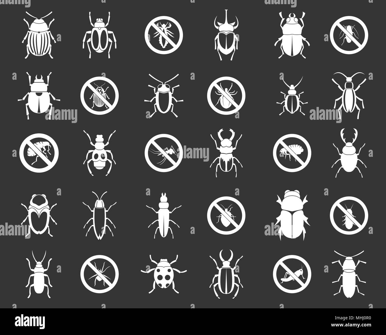 Bugs icon set grey vector Stock Vector Image & Art - Alamy