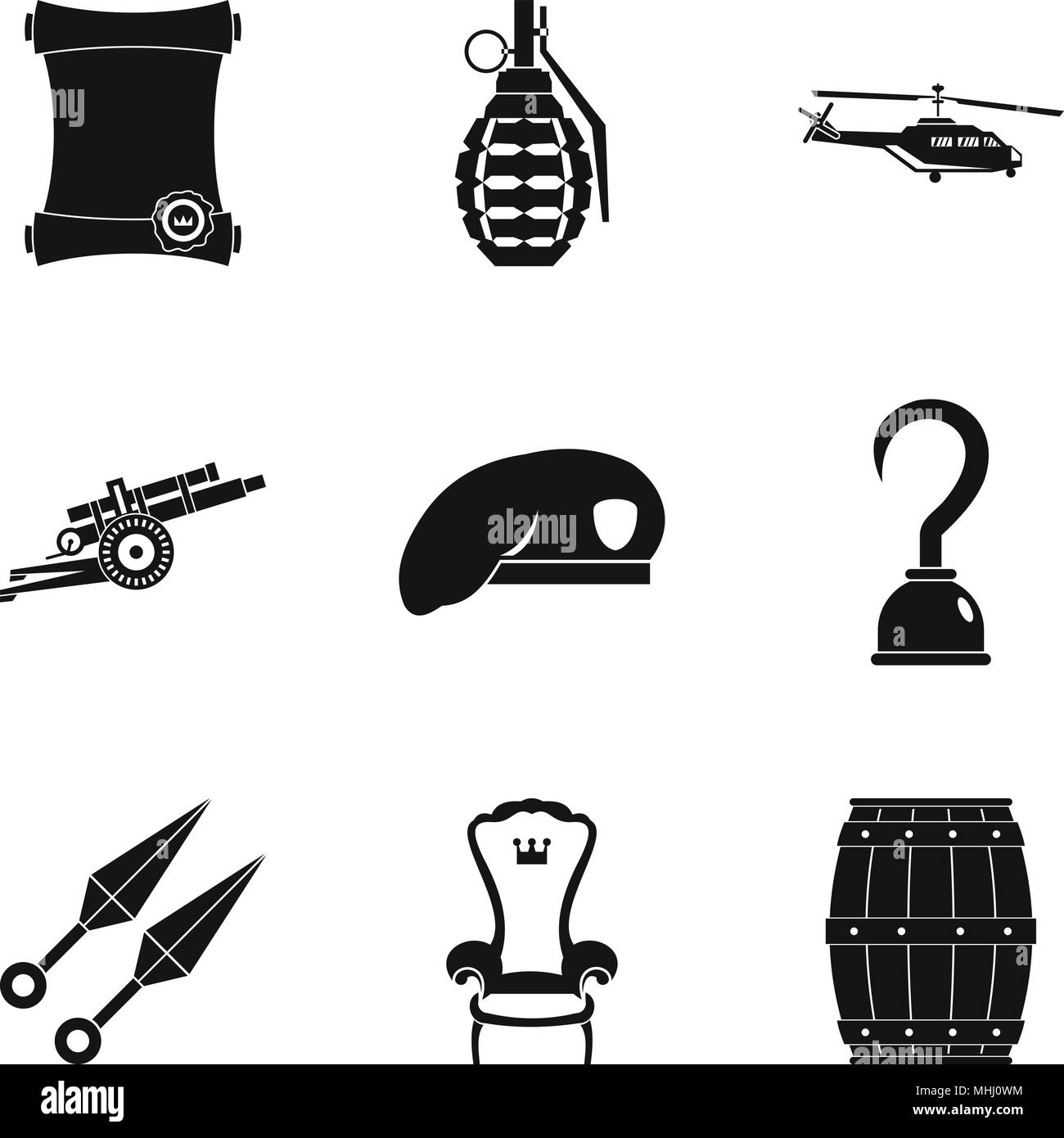 Weapon tool icons set, simple style Stock Vector Image & Art - Alamy