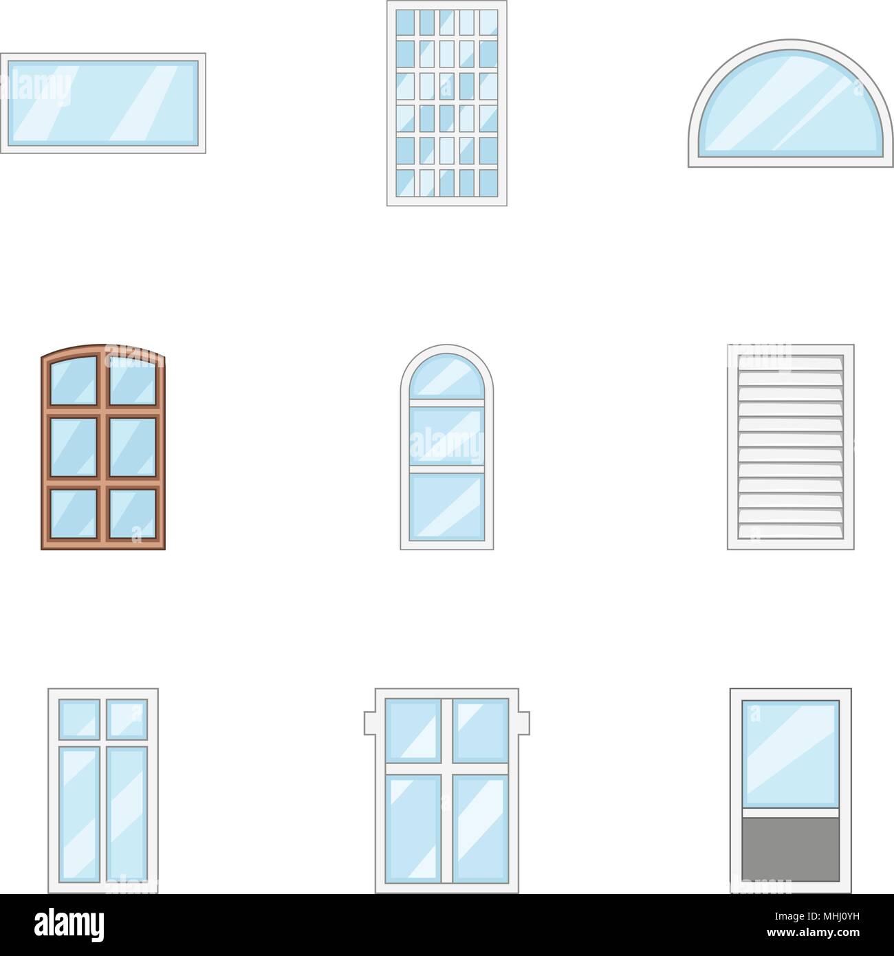 Window icons set, cartoon style Stock Vector Image & Art - Alamy