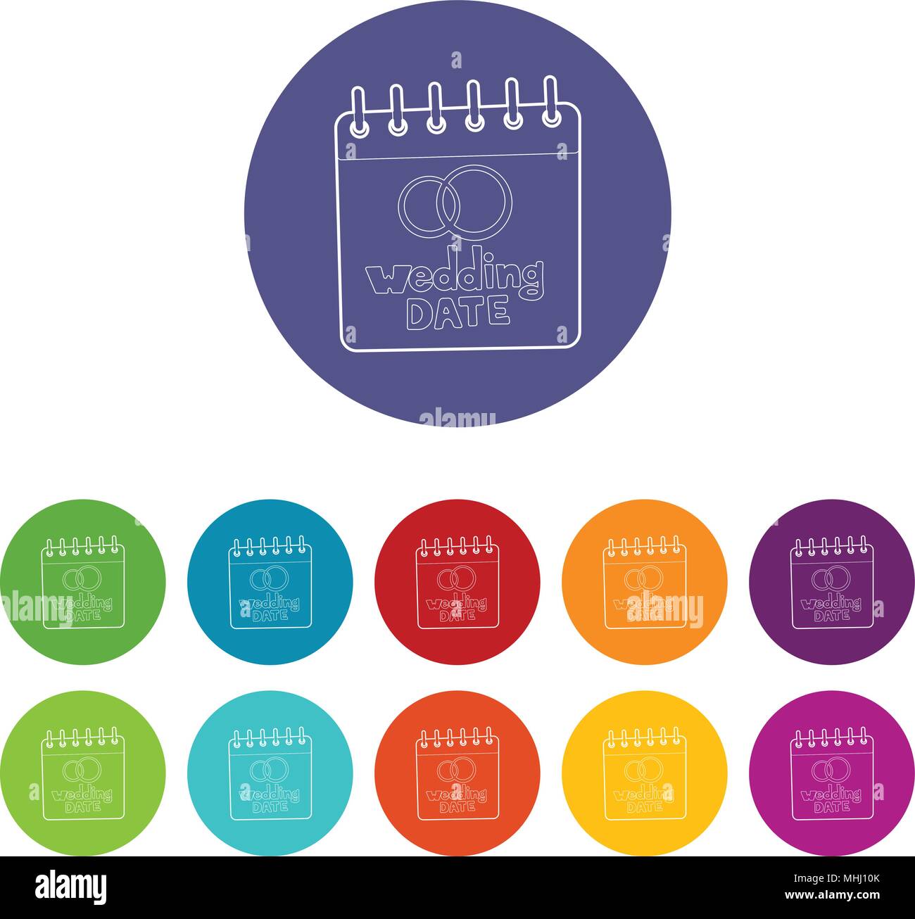 Wedding date icons set vector color Stock Vector Image & Art - Alamy