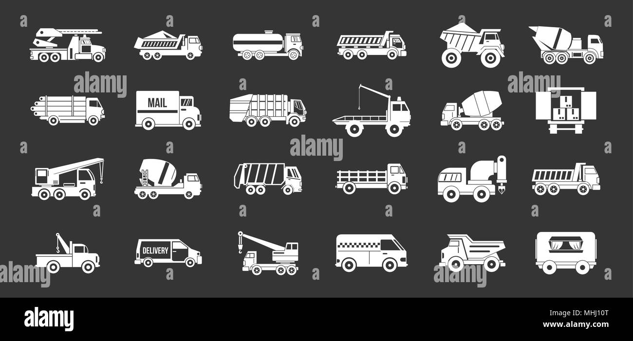 Truck icon set grey vector Stock Vector Image & Art - Alamy