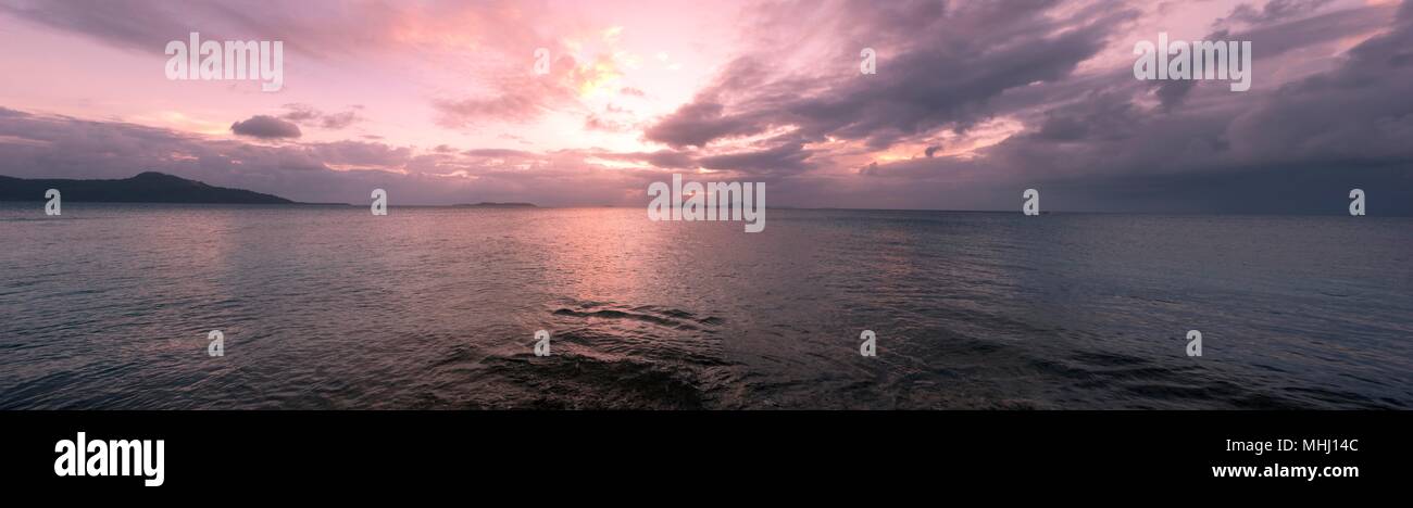 Sunset in the Pacific island of Chuuk State, Micronesia Stock Photo - Alamy