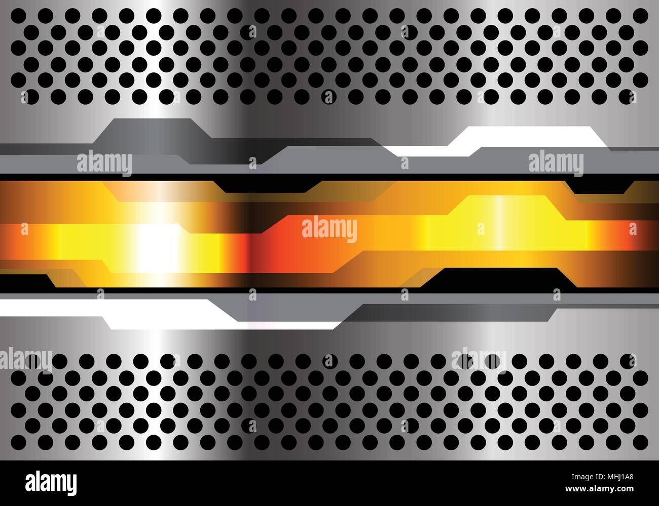 Abstract gold metal polygon banner on circle mesh design modern ...