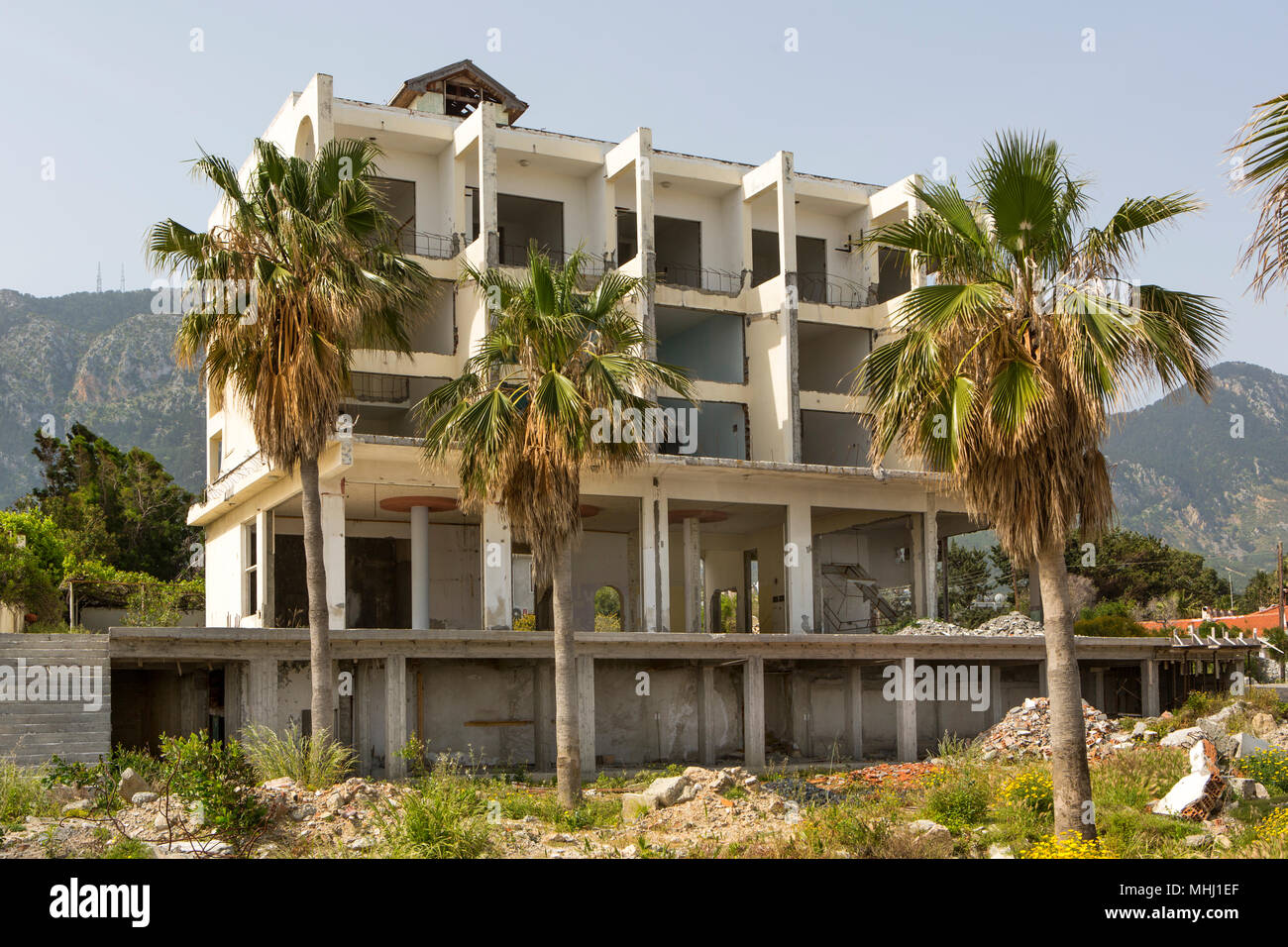 A derelict hotel in Northern Cyprus Stock Photo - Alamy