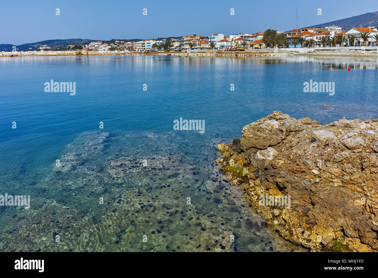 Panorama of Limenaria, Thassos island, East Macedonia and Thrace ...