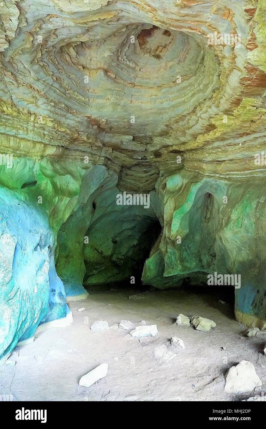 Stone cave inside near entrance Stock Photo - Alamy