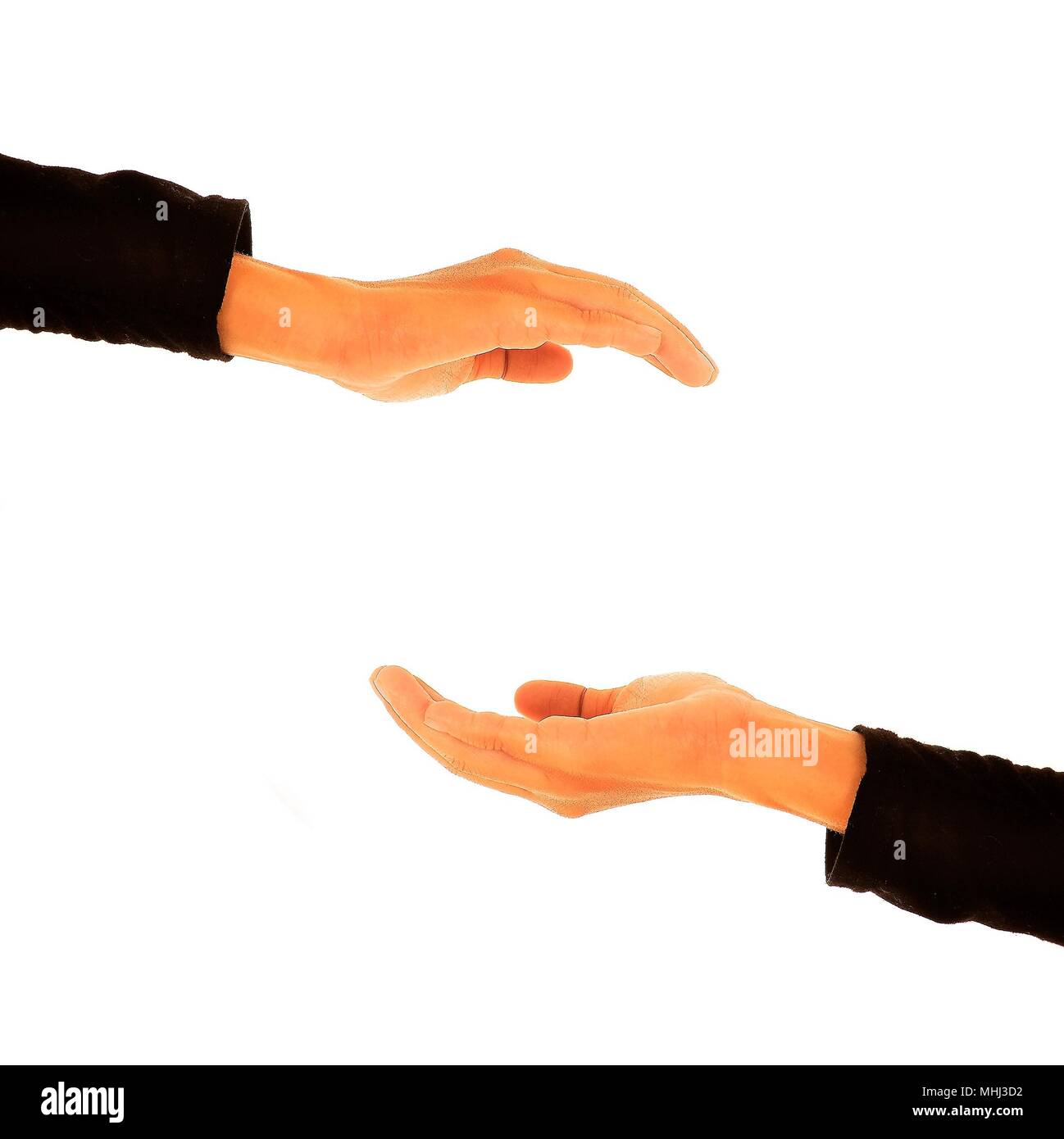 down side hand ask for something Stock Photo - Alamy