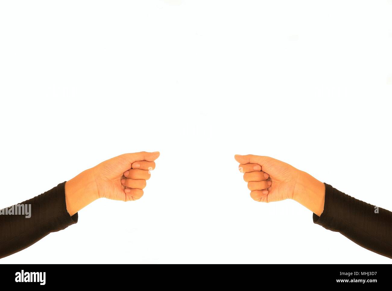 Woman hand pointing right thumb hi-res stock photography and images - Alamy