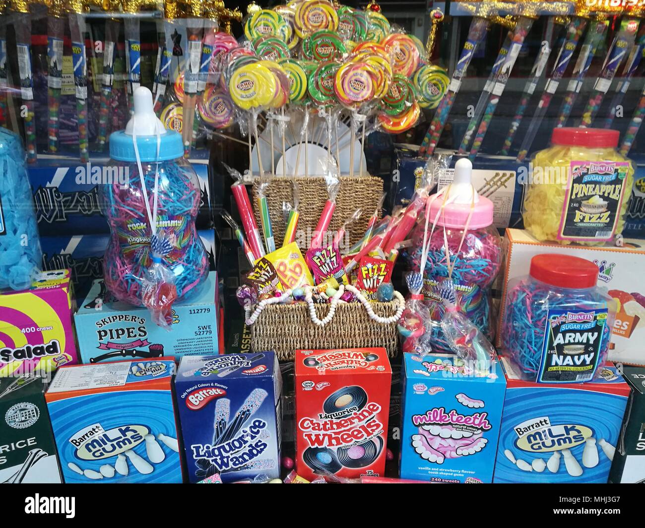 Sweet Shop window display Stock Photo - Alamy